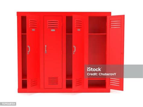 오픈 도어와의 빨간 사물함 3d 렌더링 그림 흰색 배경에 고립 사물함에 대한 스톡 사진 및 기타 이미지 사물함 빨강 학교 건물 Istock