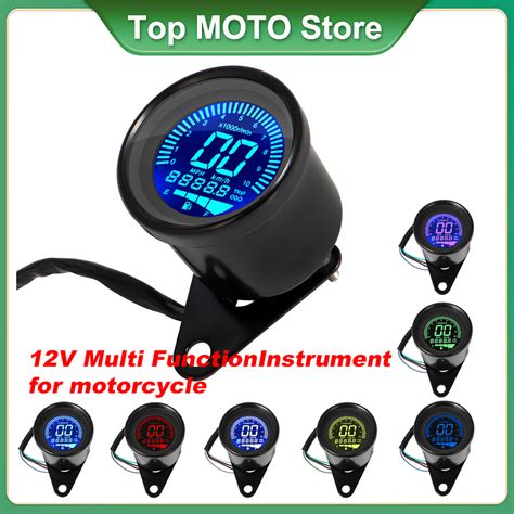 Universal Motorcycle Digital Speedometer Scooter Atv Meter Retro Lcd Odometer Led Lcd Tachometer
