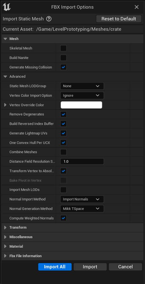 Fbx Static Mesh Pipeline In Unreal Engine Unreal Engine 54 Documentation Epic Developer