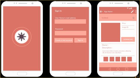 Android App Templates Free Of Android Mockup Templates For App Prototypes Creately Blog