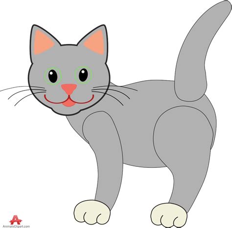 Cat Clipart Clipart Cute White Gray Cat Character Clipart Classroom