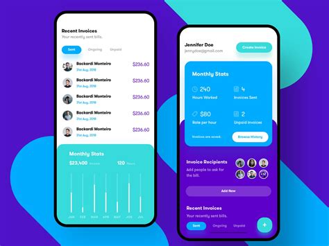 Invoice Management And Creation Mobile Application UI By Ali Sayed Dribbble Dribbble App
