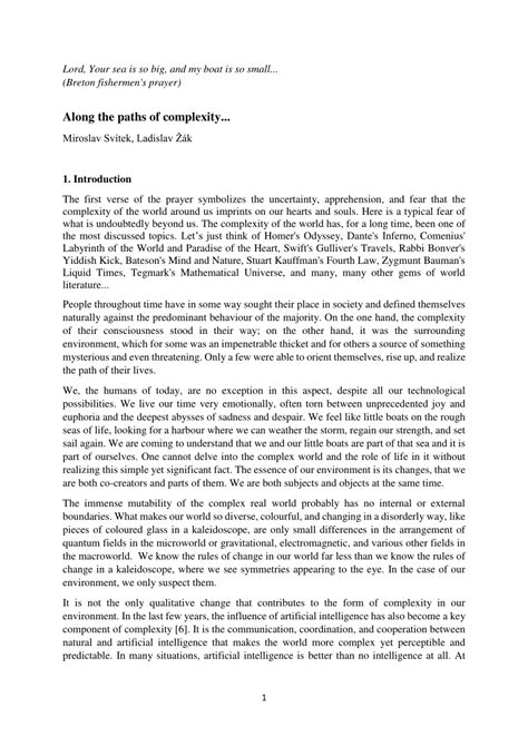 Pdf Along The Paths Of Complexity