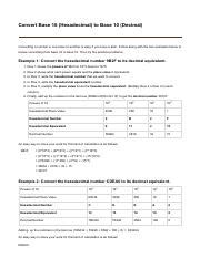 Convert Base Hexadecimal To Base Decimal Pdf Convert Base Hexadecimal To Base