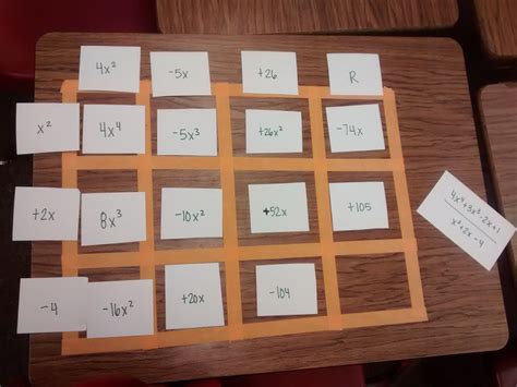 Dividing Polynomials Using The Box Method Activity Math Love