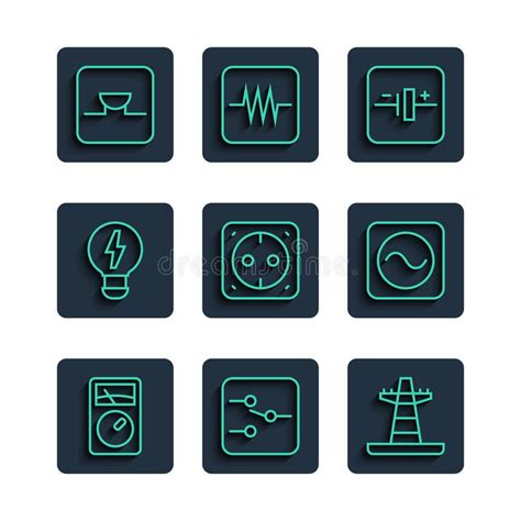 Set Line Ampere Meter Multimeter Switch In Electronic Circuit Electric Tower Line Dc Voltage