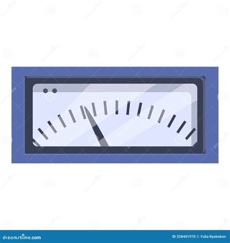 Analog Voltmeter Measuring Voltage With Dial And Needle Cartoon Vector