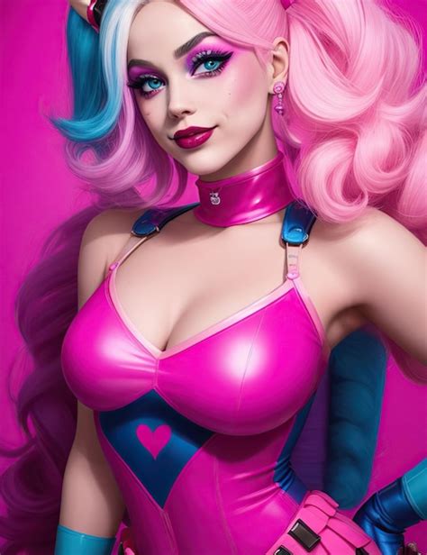 Premium Ai Image Image Of Harley Quinn In Pink Sexy Clothes