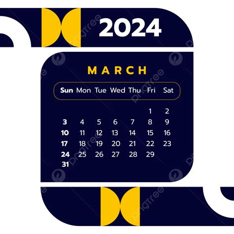 Clip Art Del Calendario Di Marzo 2024 March 2024 Calendar Clipart