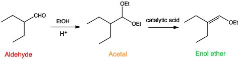 Enol Ether Formation Acid Catalysed