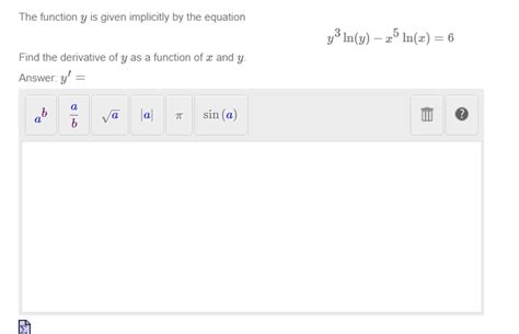 solved the function y ﻿is given implicitly by the