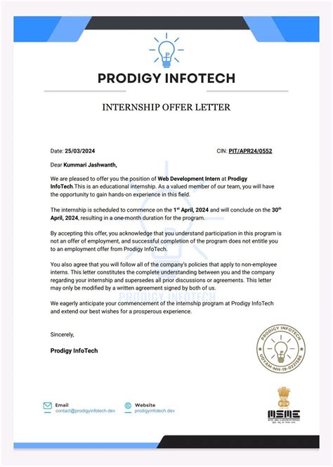 K Jashwanth On Linkedin Internship Webdevelopment Prodigyinfotech