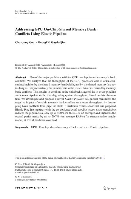 Pdf 1292 Addressing Gpu Onchip Shared Memory Bank Conflicts Using E
