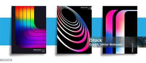 벽지 전단지 포스터 브로셔 커버 타이포그래피 또는 기타 인쇄 제품에 대한 다채로운 그라데이션 질감추상 디자인 포스터 세트 벡터