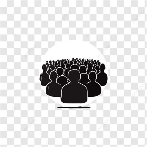 원형 벡터 아이콘 그림에 앉아 있는 사람들의 군중 흰색 배경에 군중의 단순한 검은색 아이콘 그림자 없음 작은 프레임 중앙 Png 일러스트 및 벡터 에 대한 무료