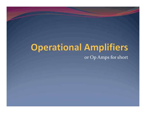 Operational Amplifier Basics Docsity