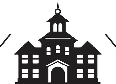 School Building Silhouette Vector Art Icons And Graphics For Free Download