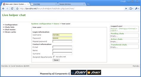 Working With Users Live Helper Chat
