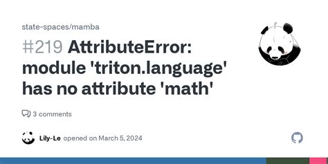 Attributeerror Module Tritonlanguage Has No Attribute Math · Issue 219 · State Spaces