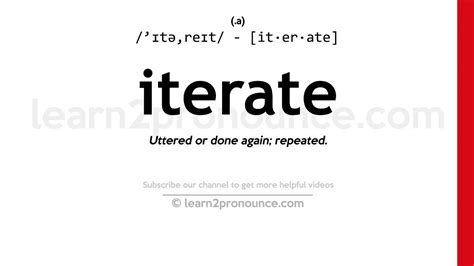 Pronunciation Of Iterate Definition Of Iterate Youtube