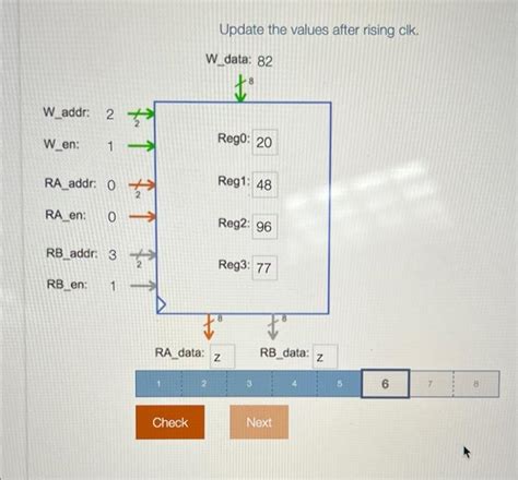 Solved Update The Values After Rising Clk W Data Chegg