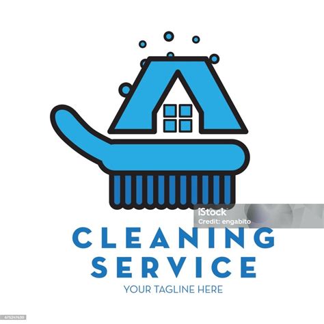귀하의 슬로건에 대 한 텍스트 공간 청소 서비스 아이콘 슬로건 벡터 일러스트 레이 션 가사 집안일에 대한 스톡 벡터 아트 및