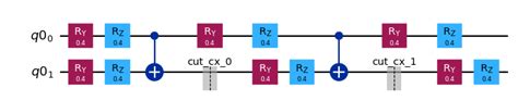 gate cutting to reduce circuit width qiskit addon circuit cutting 0 10 0