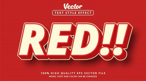 Premium Vector Editable Text Effects Red Text On Retro Color Combination Style Effect And Bold