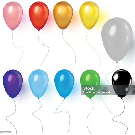 흰색 배경에 격리 된 사실적인 공기 3d 풍선 3차원 형태에 대한 스톡 벡터 아트 및 기타 이미지 3차원 형태 검은색 금 금속 Istock