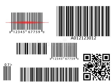 Bar Code Scanning Vector Digital Code Scan Stock Vector Illustration