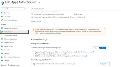 Azure Ad App Property Lock
