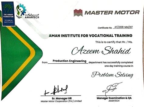 Muhammad Azeem Shahid On Linkedin Mastermotor Training Learning