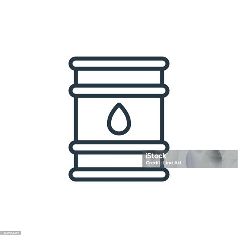 생태 개념에서 배럴 아이콘 벡터 배럴 편집 가능한 스트로크의 얇은 선 그림입니다 웹 및 모바일 앱 로고 인쇄 미디어에 사용할 배럴 선형 기호 가격에 대한 스톡 벡터 아트 및