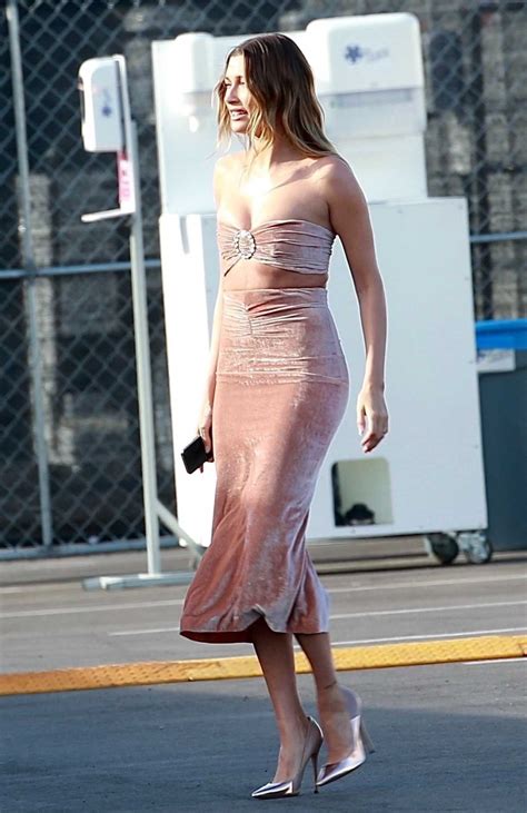 Hailey Bieber In A Pink Dress Was Seen Out In Santa Monica Lacelebs Co