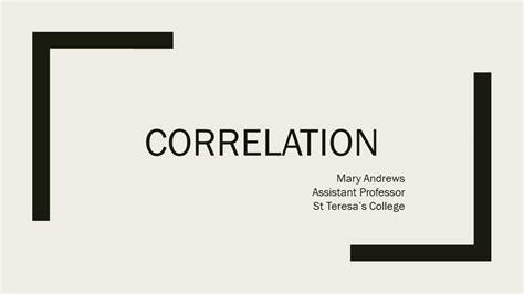 Introduction To Correlation YouTube