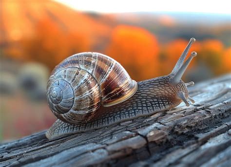 Snail On A Log Premium Ai Generated Image