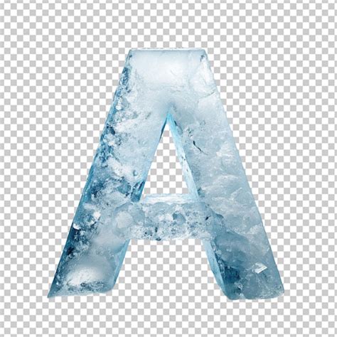 символ льда сделанный из горизонтальных блоков буква A Премиум Ai сгенерированный Psd