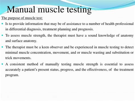 Ppt Principles Of Manual Muscle Testing Powerpoint Presentation Id