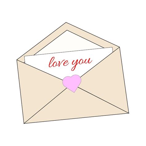 마음이 있는 열린 봉투 우편 편지 낭만적인 디자인 요소 사랑에 고백 프리미엄 벡터