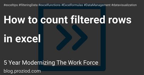 How To Count Filtered Rows In Excel 5 Year Modernizing The Work Force