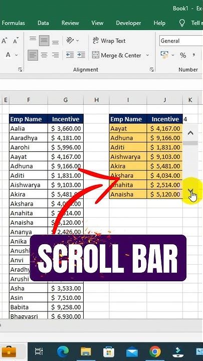 creative excel scroll bar in cells scroll bar in cells shorts excel trending tipsandtricks