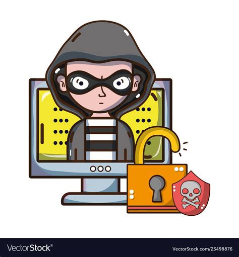 Cybersecurity Threat Cartoons Royalty Free Vector Image