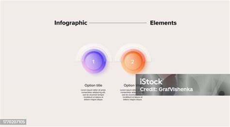 2단계 원이 있는 비즈니스 프로세스 차트 인포그래픽 원형 회사 워크플로 그래픽 요소 회사 순서도 프리젠 테이션 슬라이드 유리