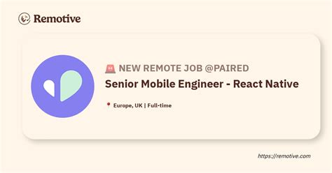 [hiring] Senior Mobile Engineer React Native Paired