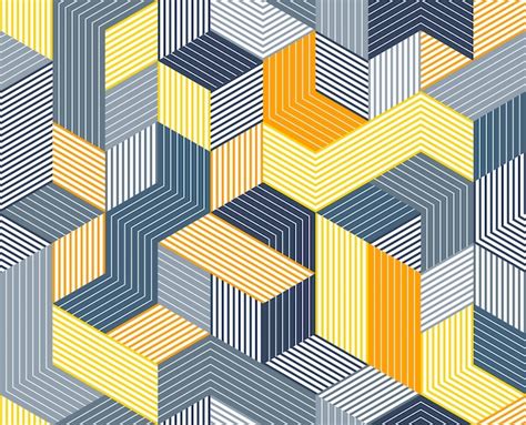Premium Vector D Cubes Seamless Pattern Vector Background Lined Dimensional Blocks