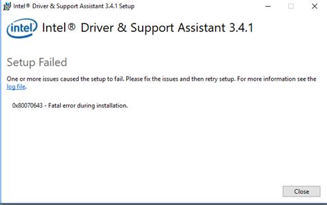 Intel Driver And Support Assistant Update Failure Solved Windows 10 Forums