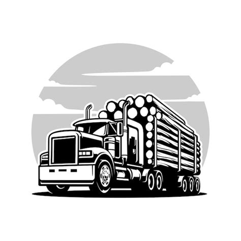 Premium Vector Logging Truck Illustration Vector