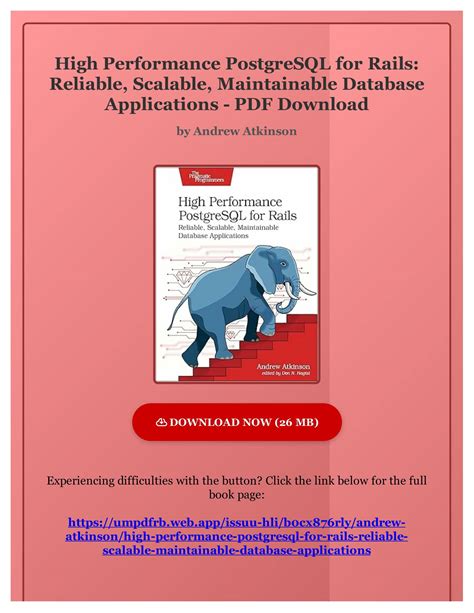 Pdf High Performance Postgresql For Rails Reliable Scalable Maintainable Database
