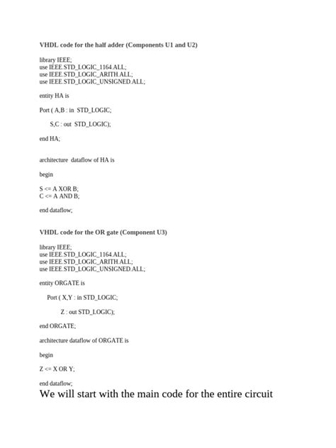 Structural Modeling Of Full Adder Pdf Vhdl Systems Engineering