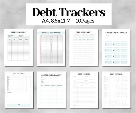 Adhd Debt Tracker Printable Pdf Crush Your Debt Planner Bill And Credit